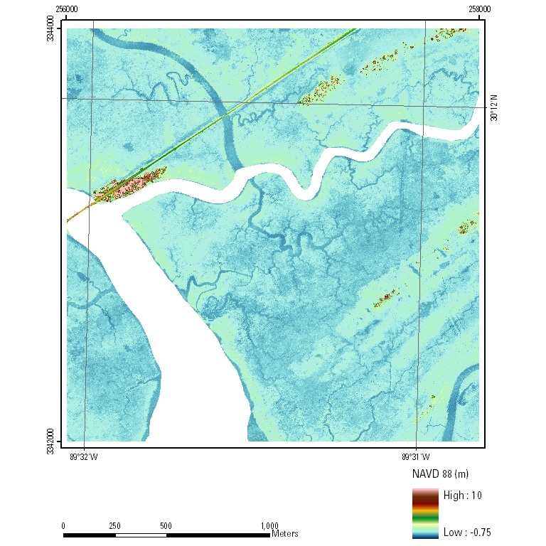 EAARL Coastal Topography–Pearl River Delta 2008: First Surface