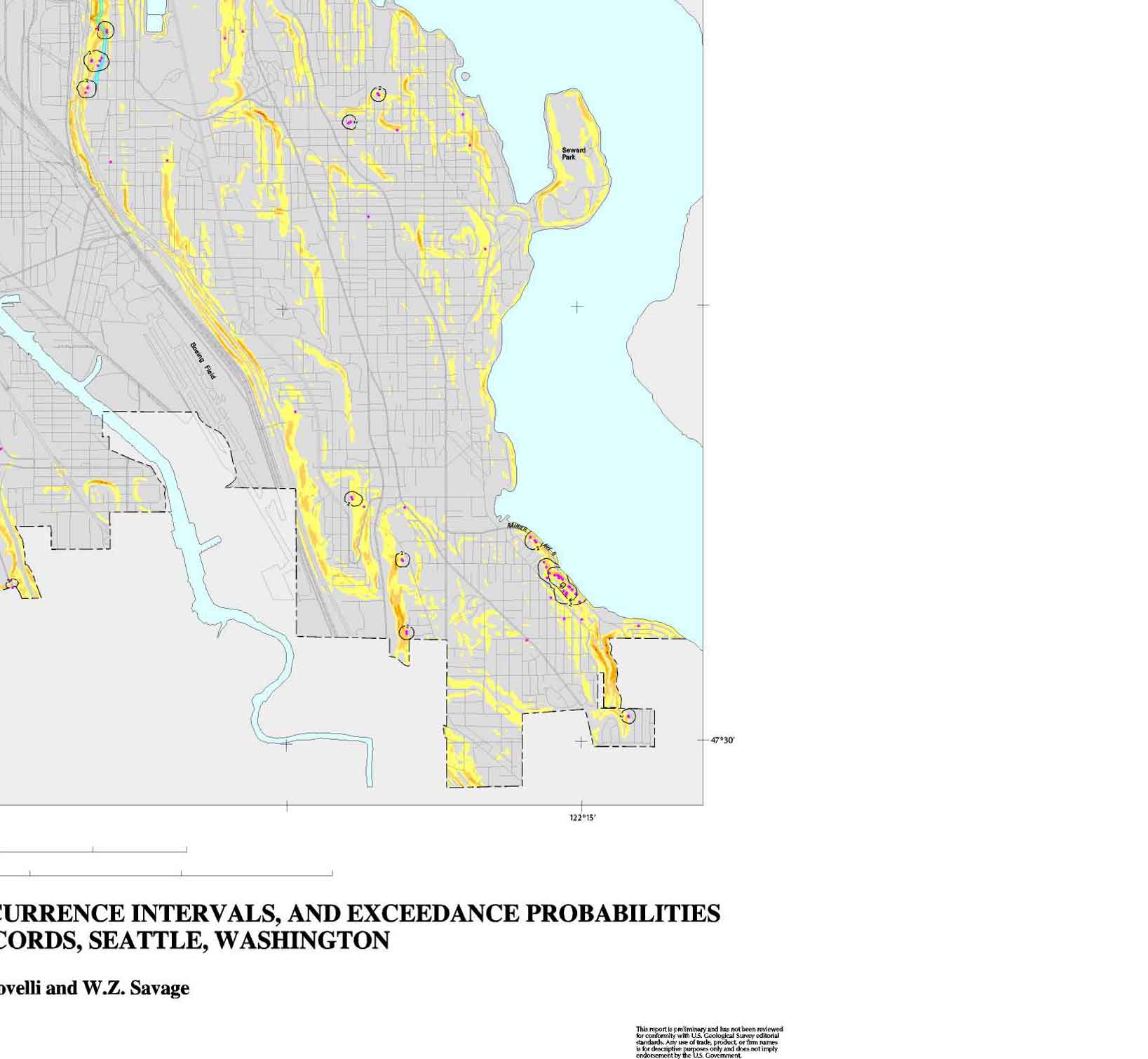 Plate 1. Preliminary map showing landslide densities, mean recurrance